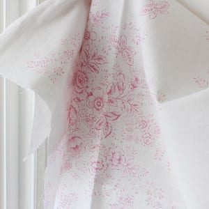 Cotton & Linen Mixture Flower Fabric by the Yard 44" Cozy Lafore Series ...