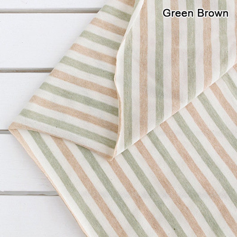 Stripe Organic Cotton Knit Single Fabric by the Yard 59 | Etsy