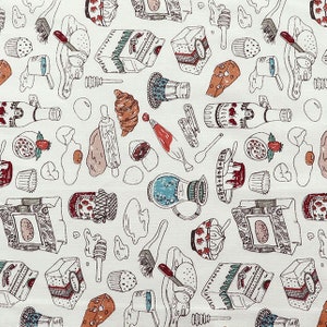 Cotton Fabric Baking Fabric by the Yard 44" Wide Cozy Baking Recipe - Etsy