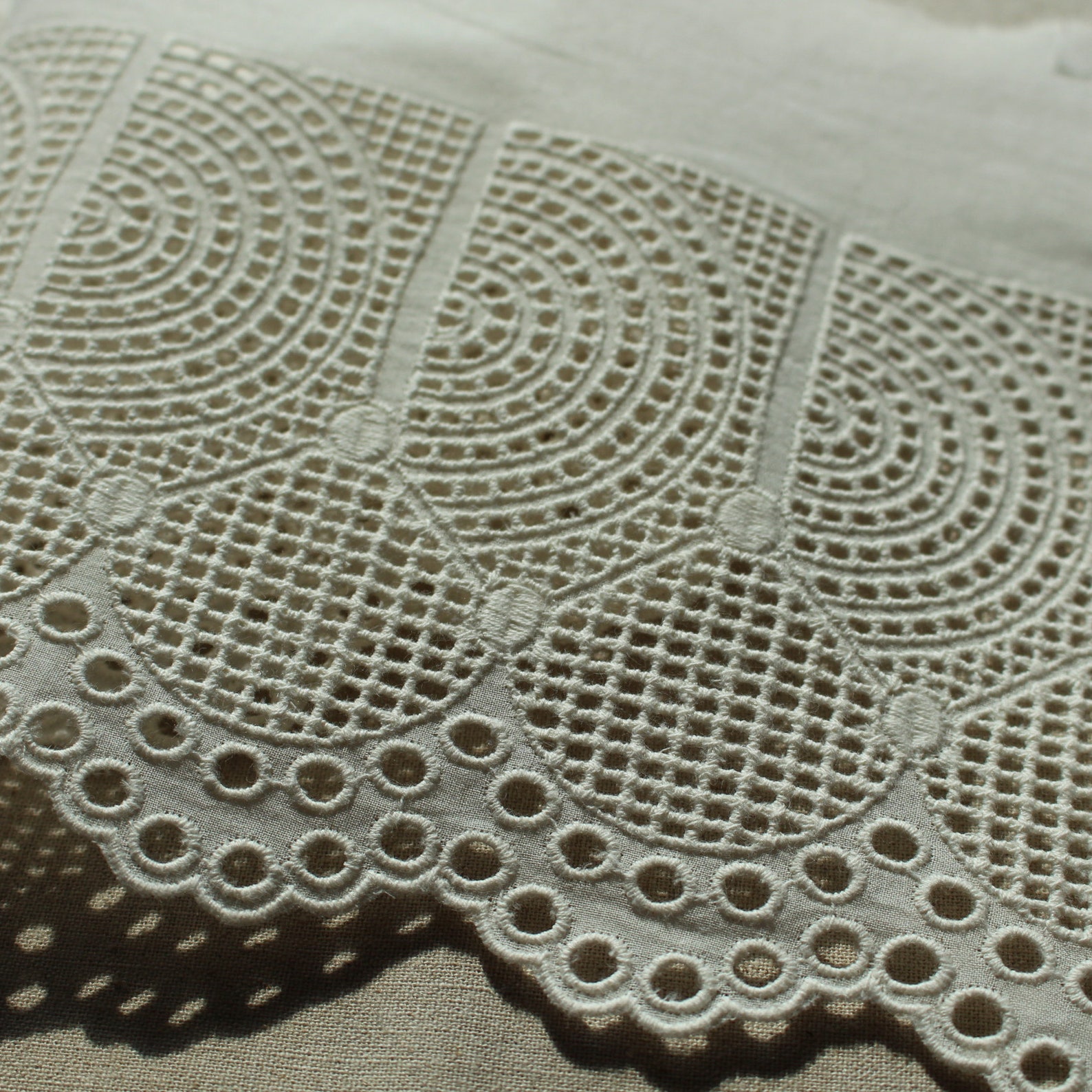 1Yds Broderie Anglaise cotton lace trim 19.5cm YH1557 | Etsy