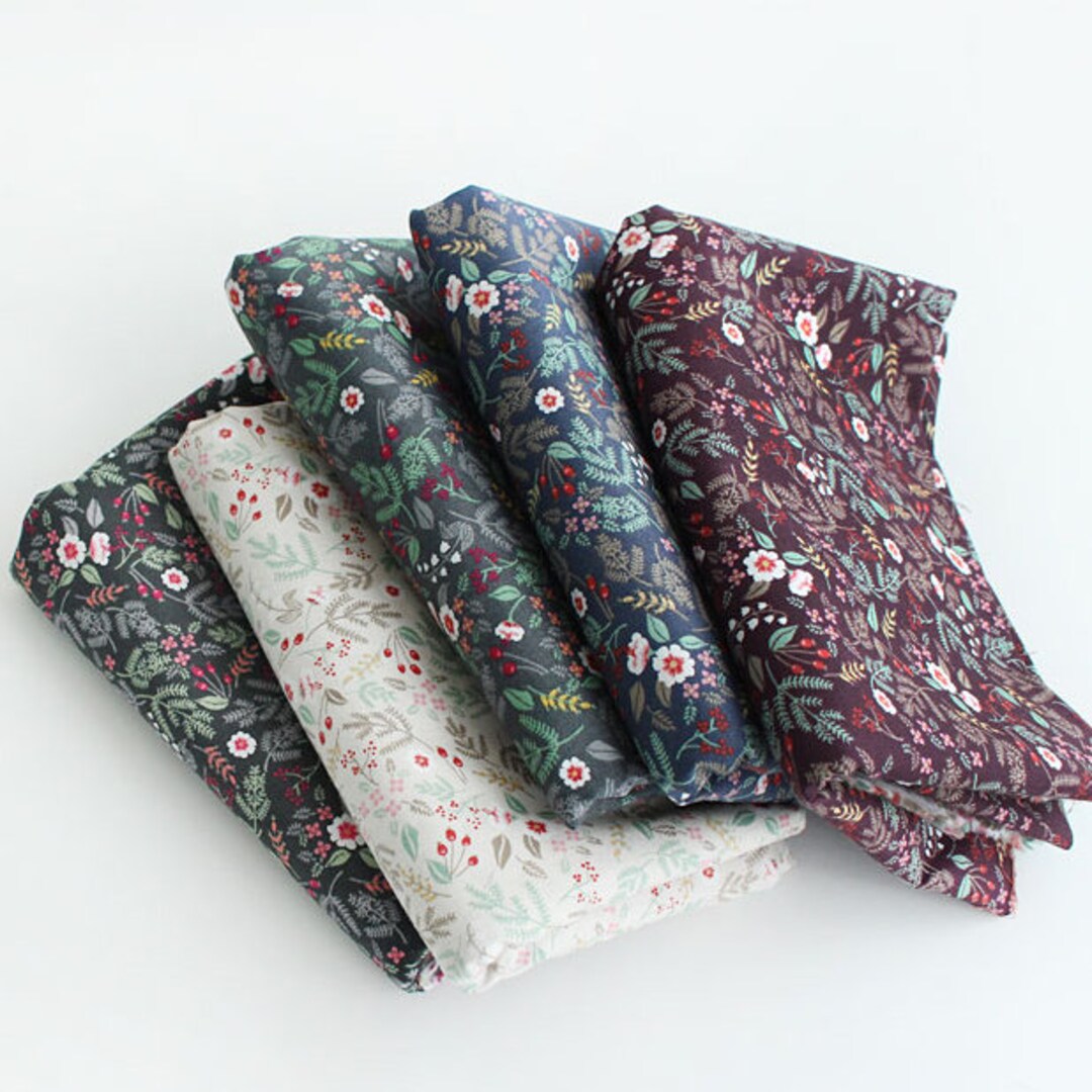 Cotton Fabric Flower Pattern by the Yards 59" Cozy Miny Wildflower - Etsy