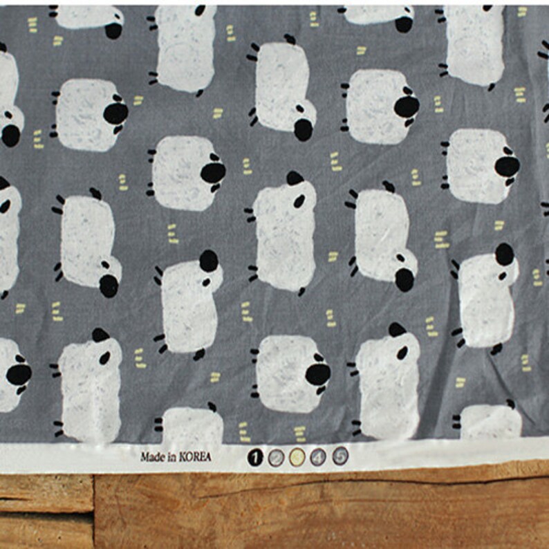 Cotton Fabric Sheep Gray Fabric Sewing by the Yard 44 - Etsy