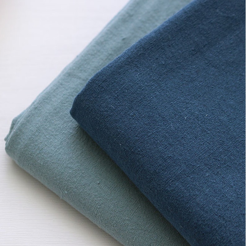 100% Washed Linen Fabric Solid 2color by the Yard 60" Wide Cozy Linen ...