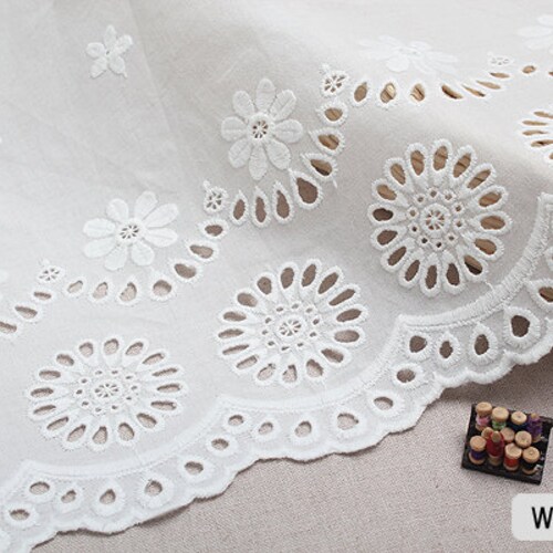 Premium Quality Embroidery Scalloped Cotton Eyelet Lace by the - Etsy