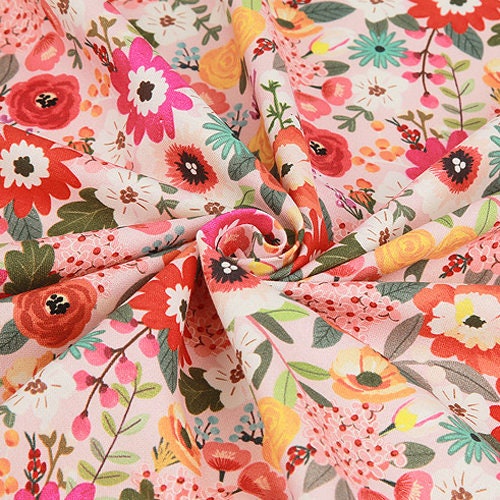 Premium Quality Cotton Fabric by the Yard Flower Fabric | Etsy
