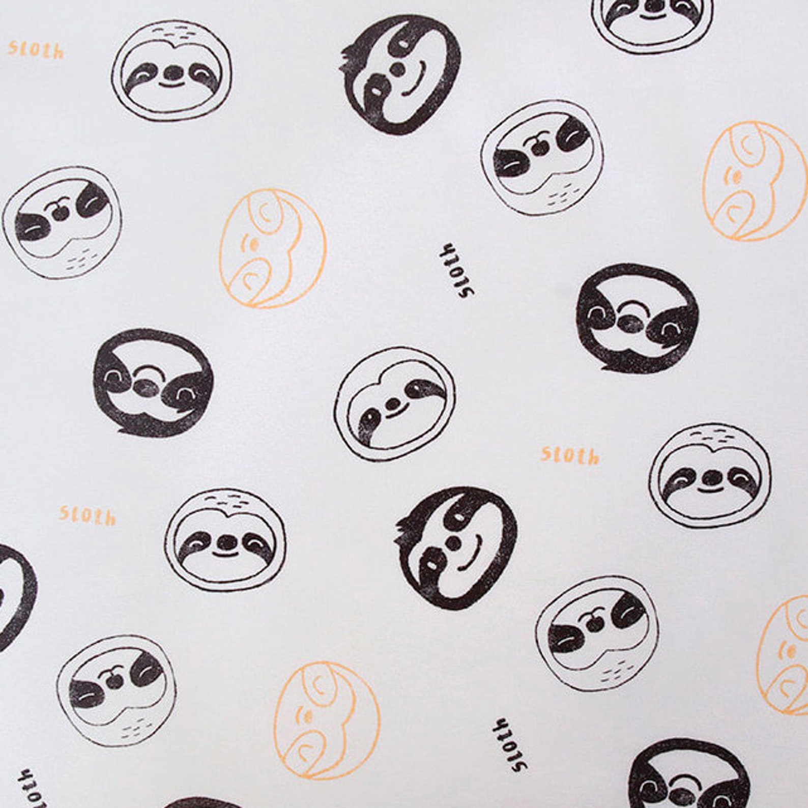 Cotton Fabric by the Yard Animal Sloth Fabric 44 Wide SG - Etsy