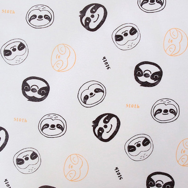 Cotton Fabric by the Yard Animal Sloth Fabric 44 Wide SG - Etsy