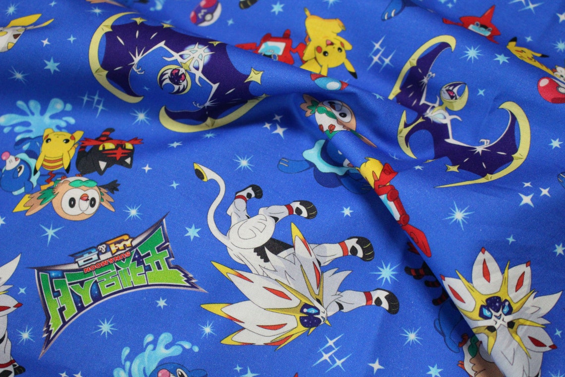 Half Yard Pokemon Fabric Sun & Moon Pikachu Character Fabric | Etsy
