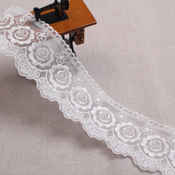 14yds Embroidery Scalloped Mesh Net Eyelet Lace Trim 4.5cm - Etsy