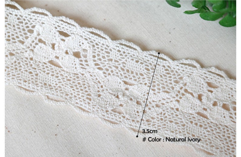 1Y Vintage Cotton Lace Crochet Trim 1.43.5cm Natural - Etsy