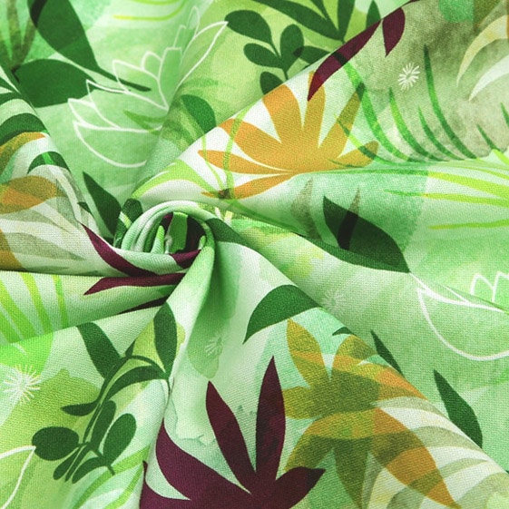 Cotton Fabric Leaf Fabric by the Yard 44" Wide SY Greenery - Etsy