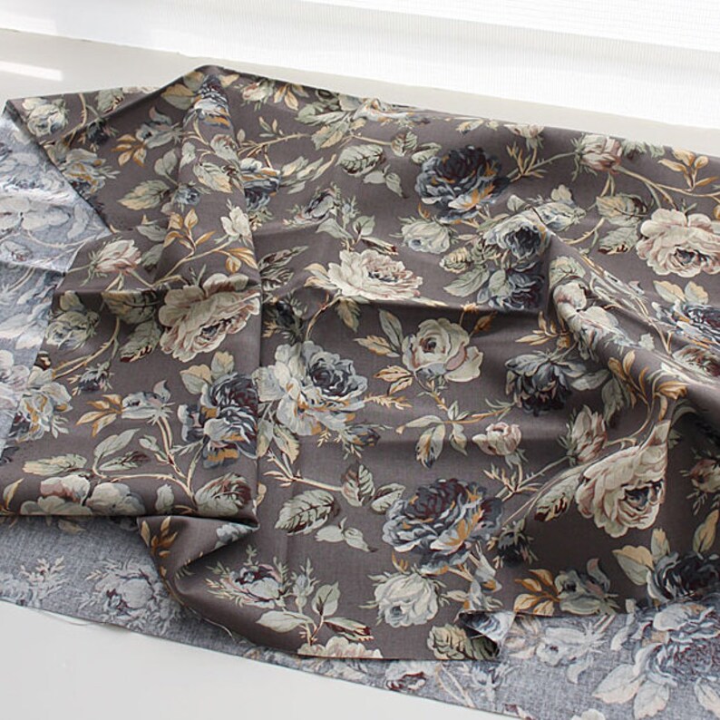 Cotton Fabric Flower Pattern by the Yards 44" Cozy Big Rose Garden - Etsy