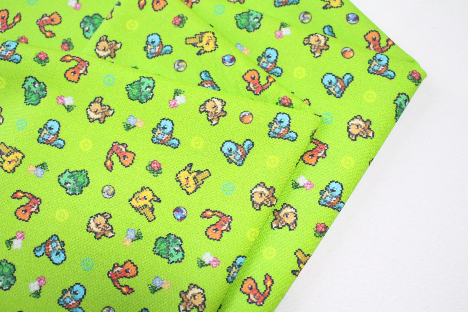 Half Yard Pokemon Fabric Pixel Pikachu Character Fabric Cotton Fabric ...