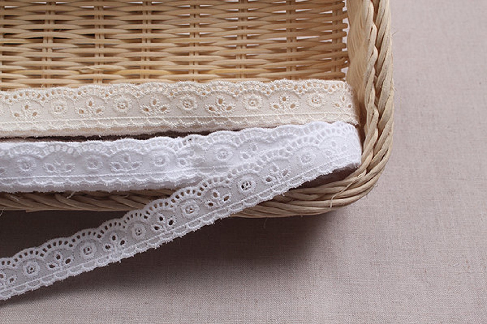 10free 4yds Embroidery Cotton Ribbon Eyelet Lace Trim - Etsy