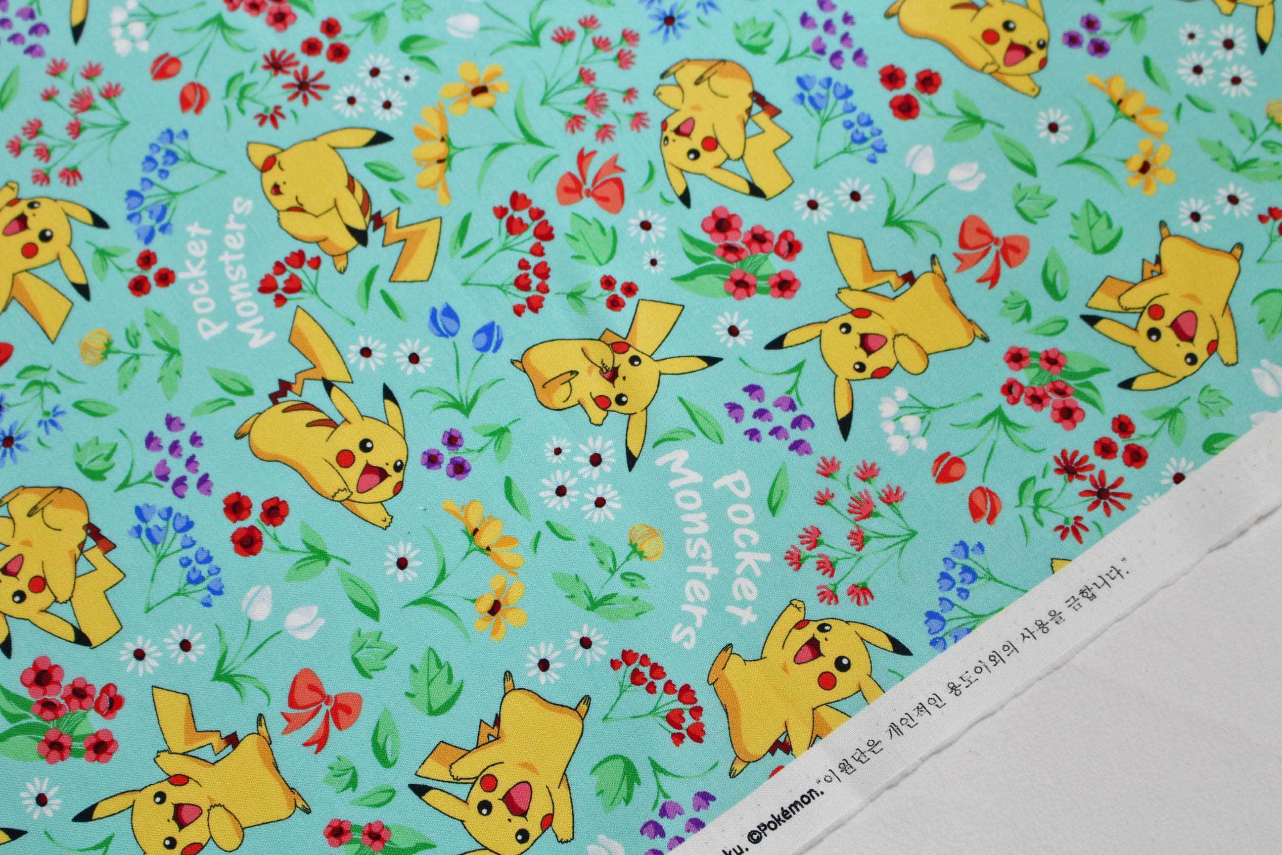 Half Yard Pokemon Fabric Pikachu Mint Character Fabric Cotton Fabric ...