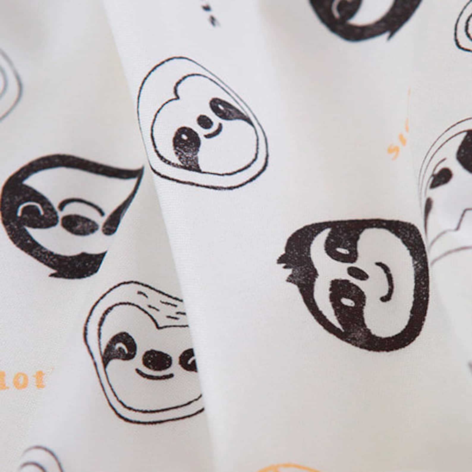 Cotton Fabric by the Yard Animal Sloth Fabric 44 Wide SG - Etsy