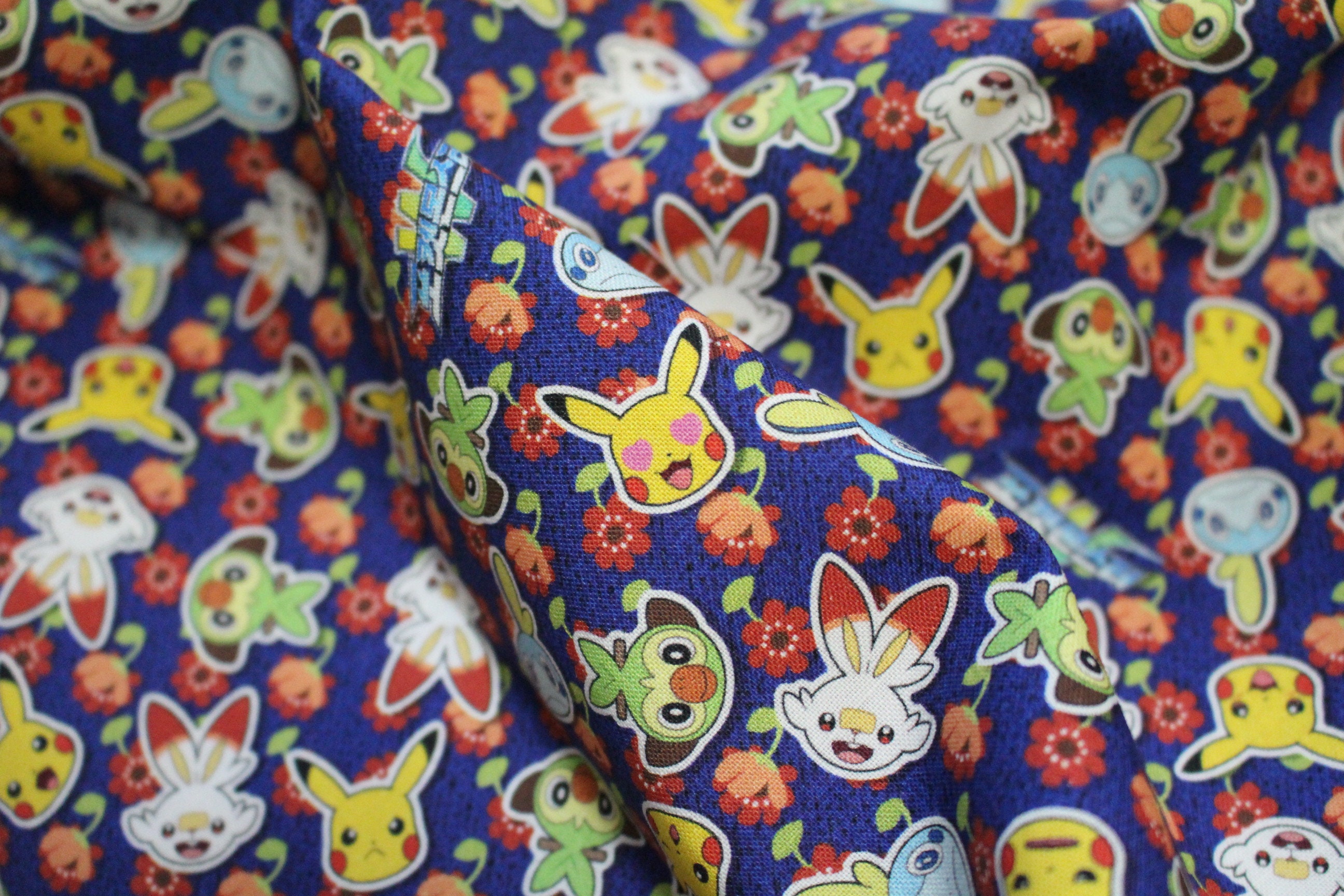 Half Yard Pokemon fabric Pokemon W Pikachu Character Fabric | Etsy