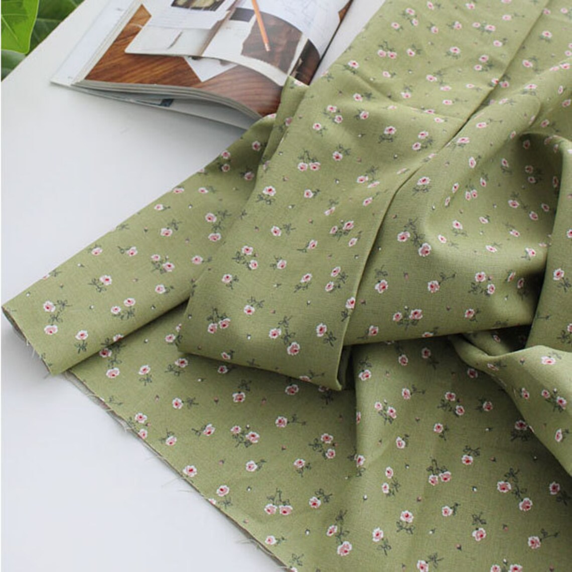 Linen Fabric Mini Flower by the Yards 55 Cozy Mini - Etsy