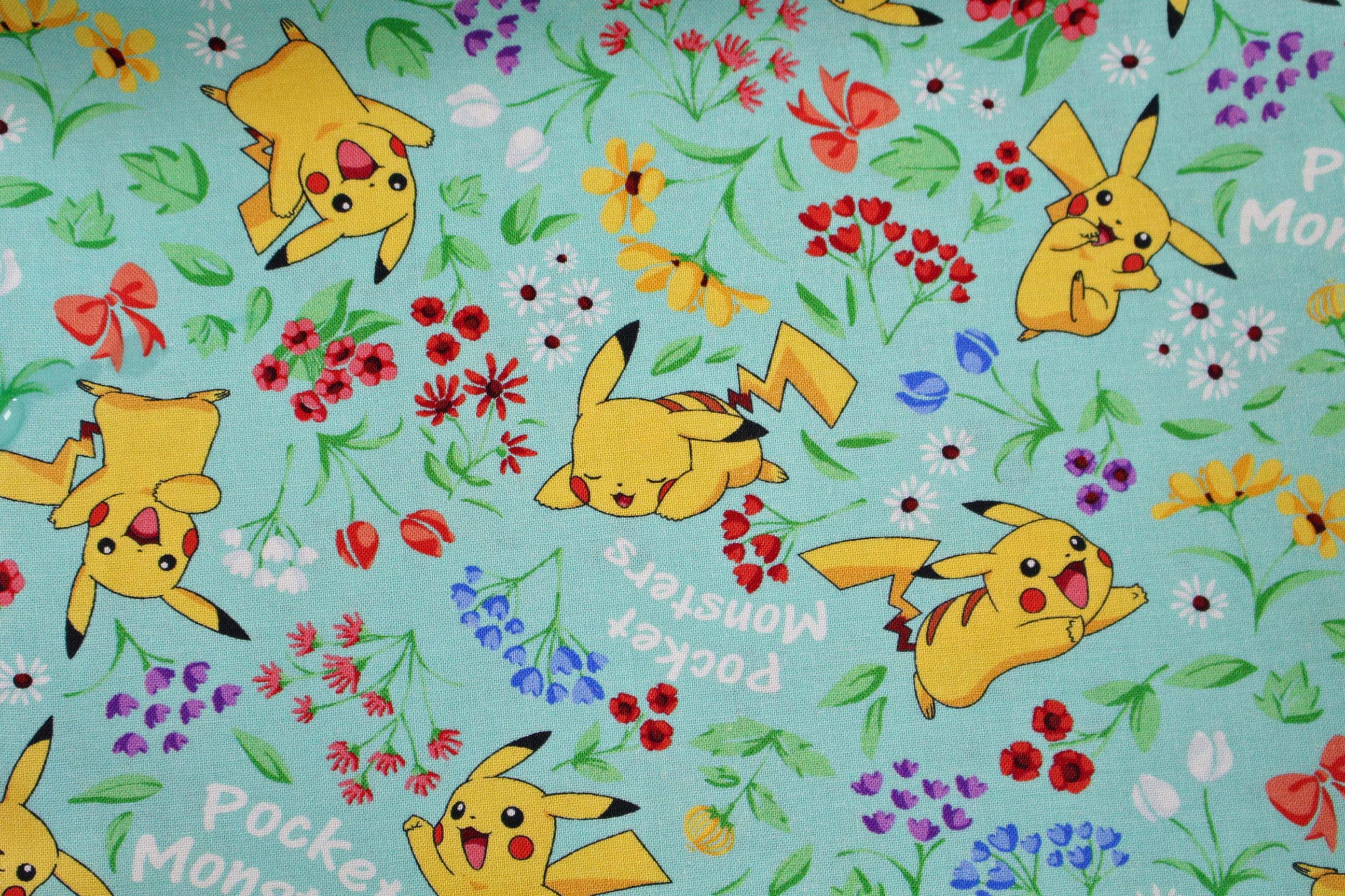 Half Yard Pokemon Fabric Pikachu Mint Character Fabric Cotton | Etsy