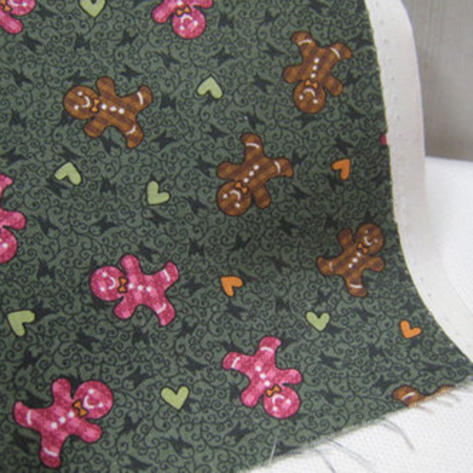 Cotton Fabric by the Yard Gingerbread Man Character Fabric 44" Wide MD ...