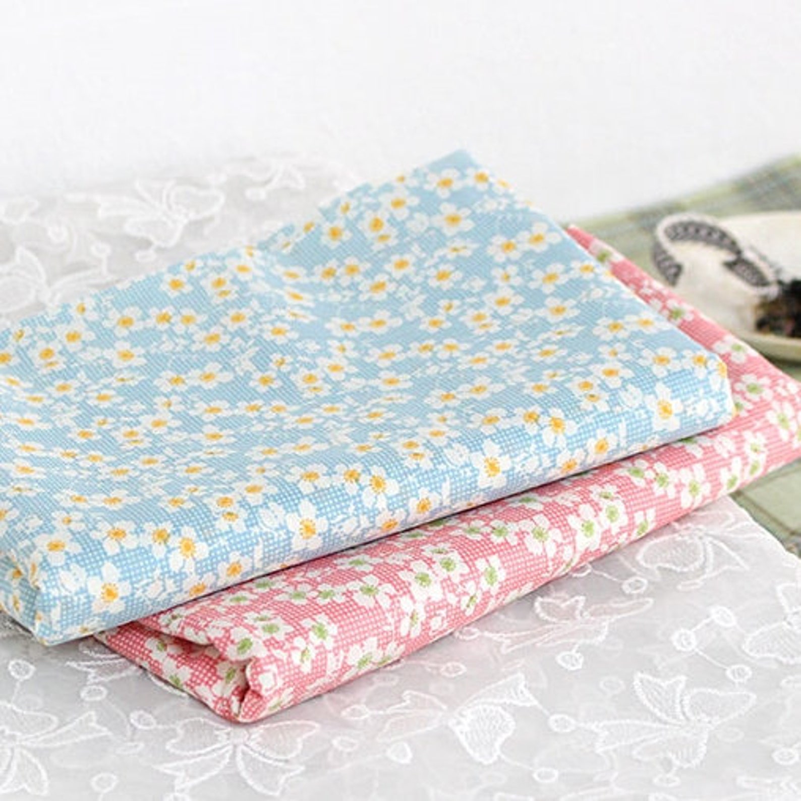 Premium Quality Asa Cotton Fabric by the Yard Vintage Flower 60" Wide ...