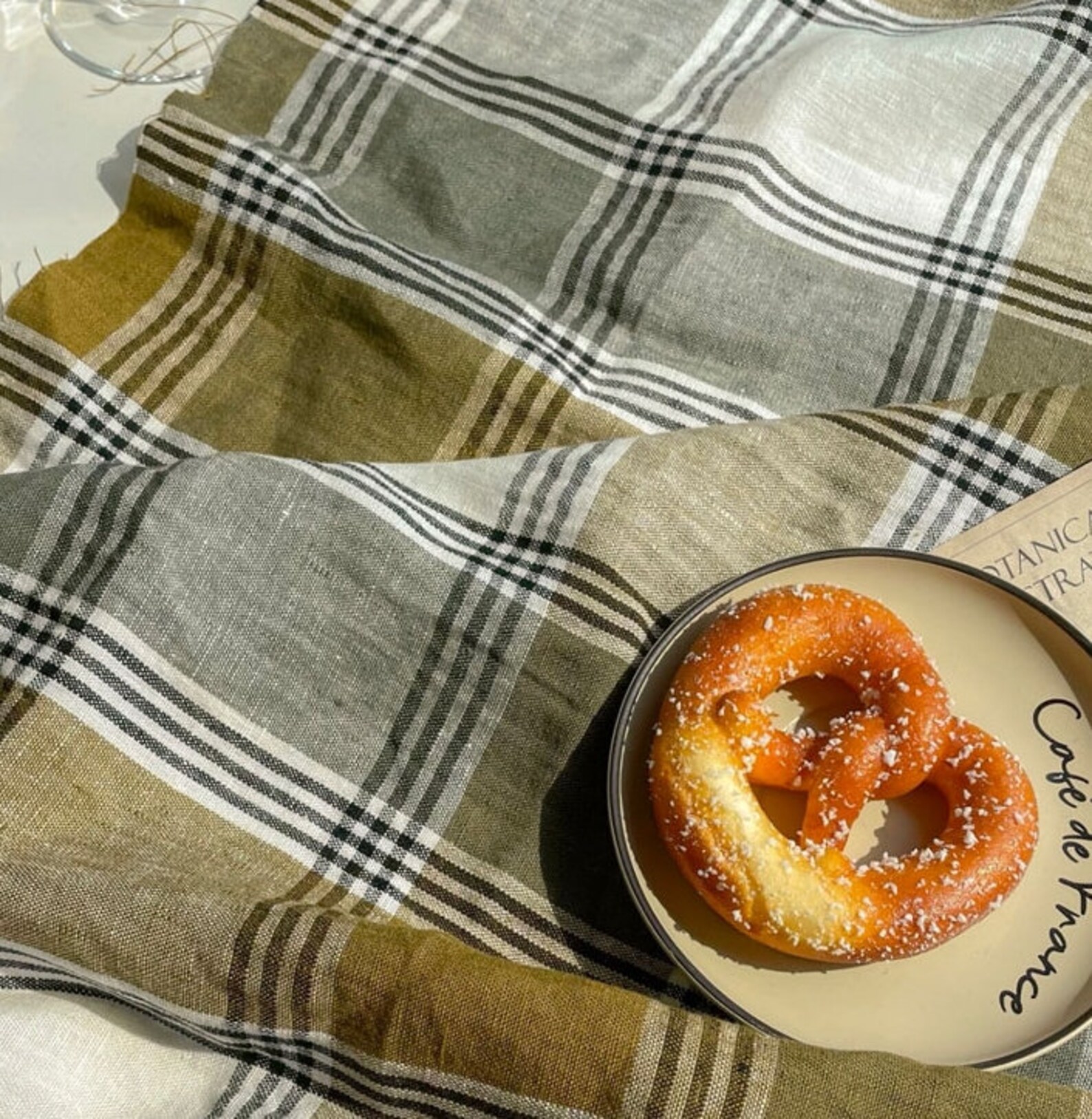 Premium Quality 100% Pure Linen Fabric Check Pattern by the - Etsy