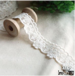 14yds Embroidery Scalloped Mesh Ribbon Eyelet Lace Trim | Etsy