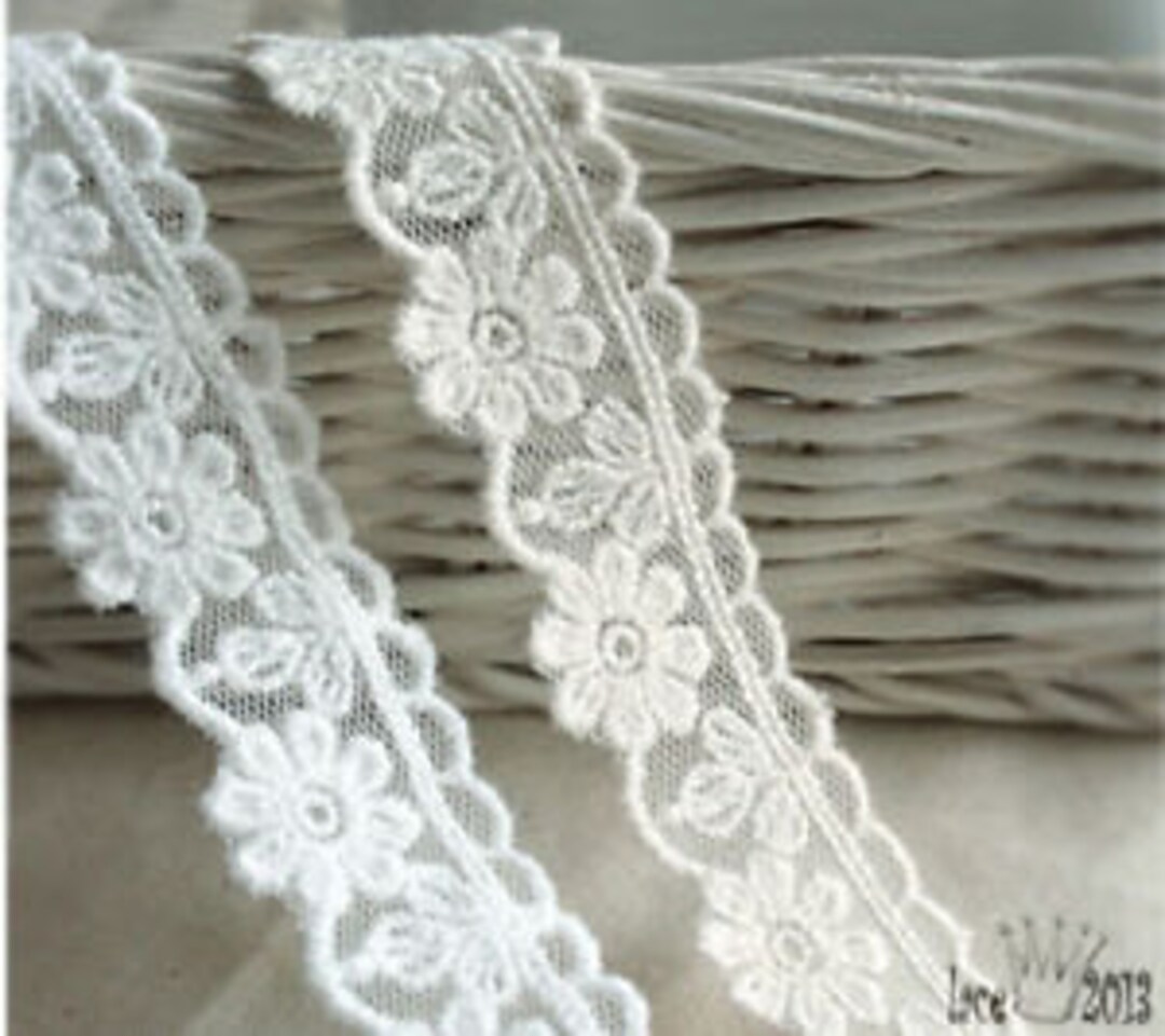 14yds Embroidery Scalloped Mesh Ribbon Eyelet Lace Trim 0.8"(2cm ...