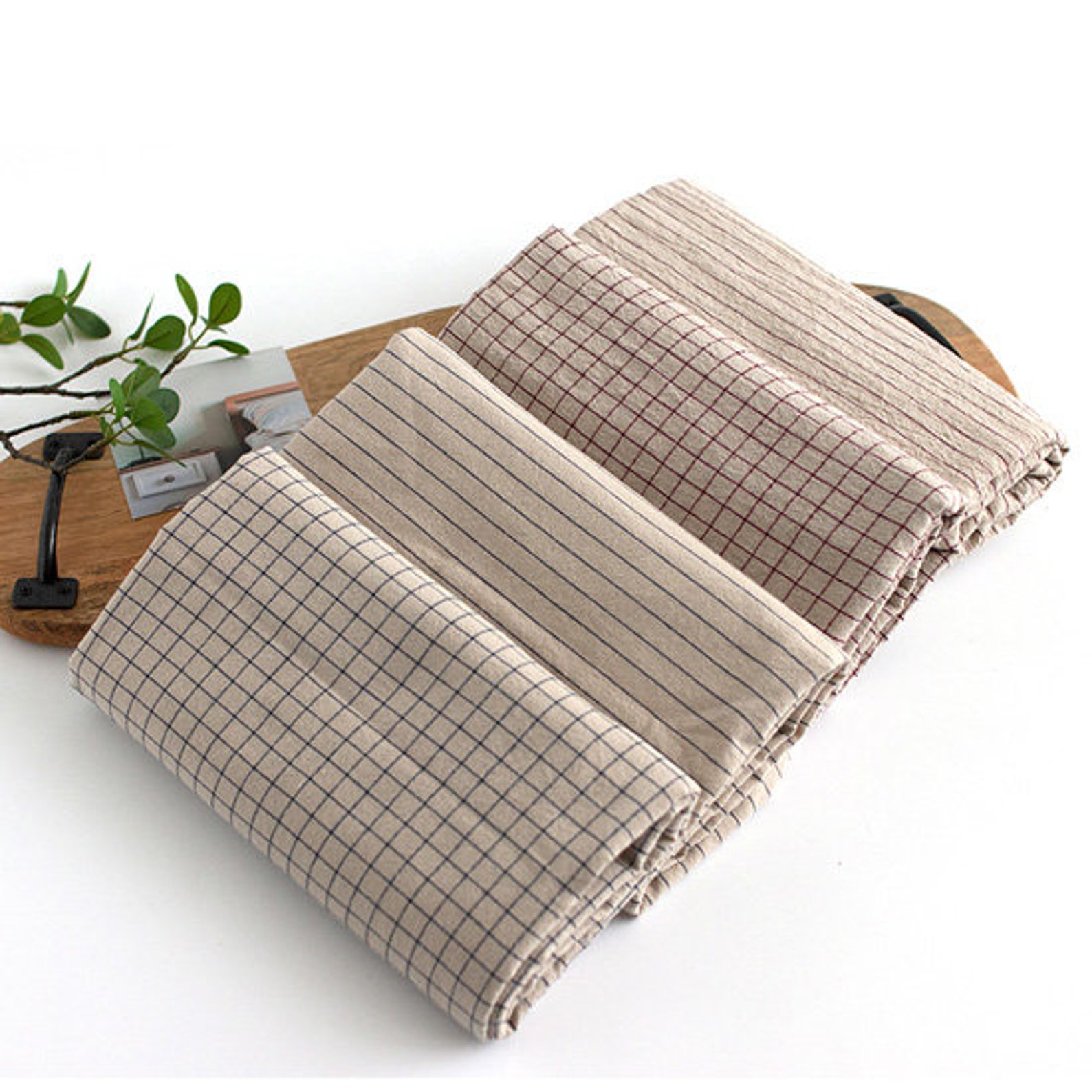 Premium Quality Linen Fabric Stripe Pattern by the Yards - Etsy