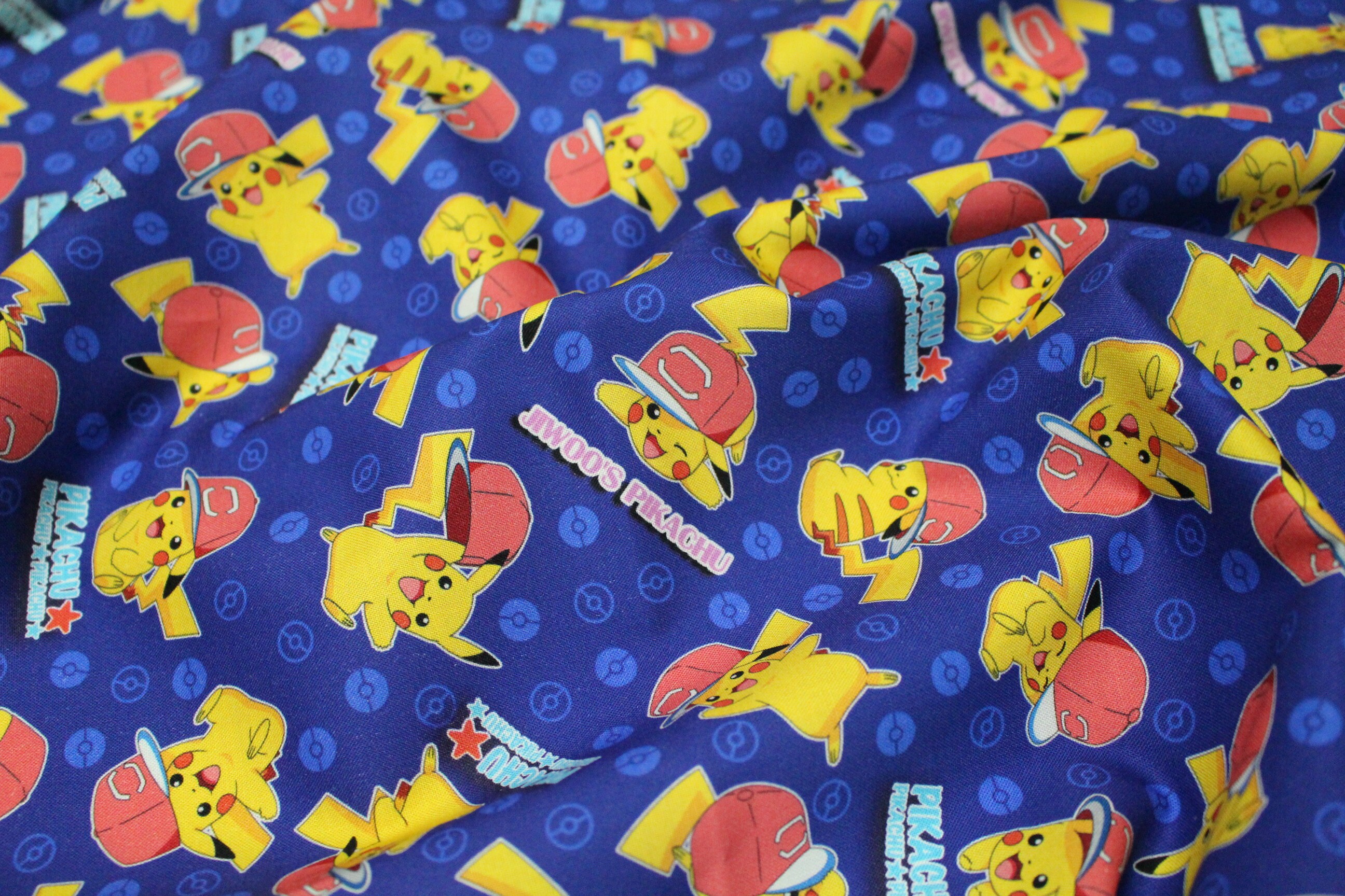 Half Yard Pokemon fabric Cap Pikachu Character Fabric cotton | Etsy
