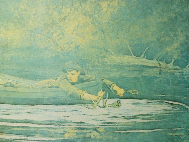 Winslow Homer "hound and Hunter" Print on Canvas, Wall Hanging, Vintage ...