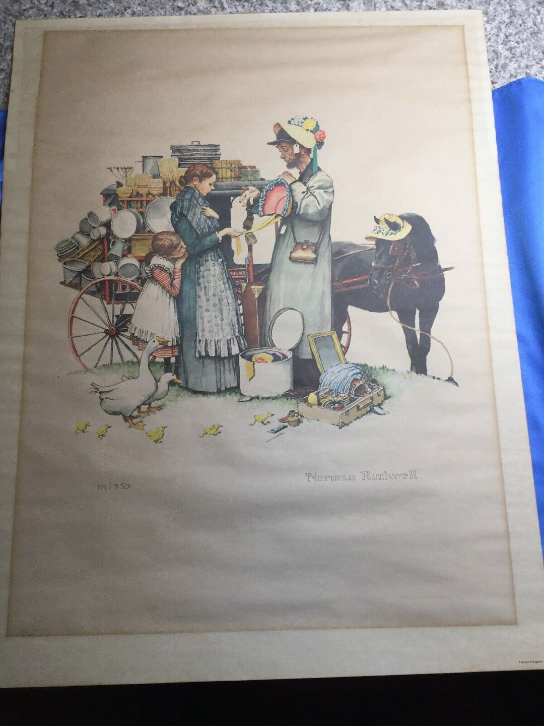 Norman Rockwell Lithograph ‘country Pedlar’ Limited Edition 1962 Brown ...