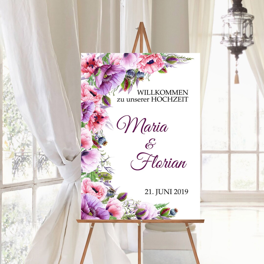 Poppy Wedding Sign Customizable Welcome Sign Welcome to the - Etsy