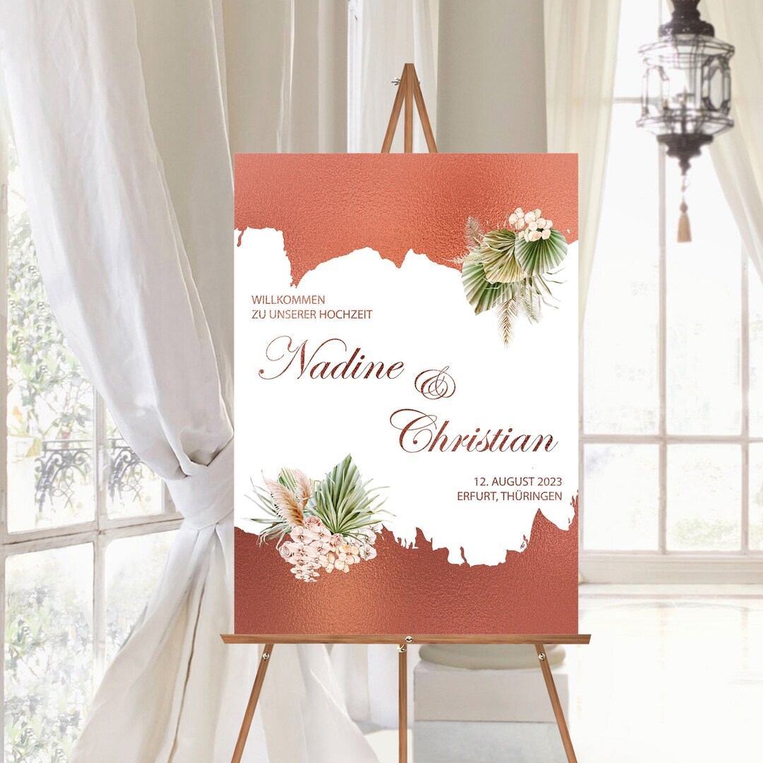 Welcome Sign for the Wedding Customizable Copper Wedding Shield - Etsy