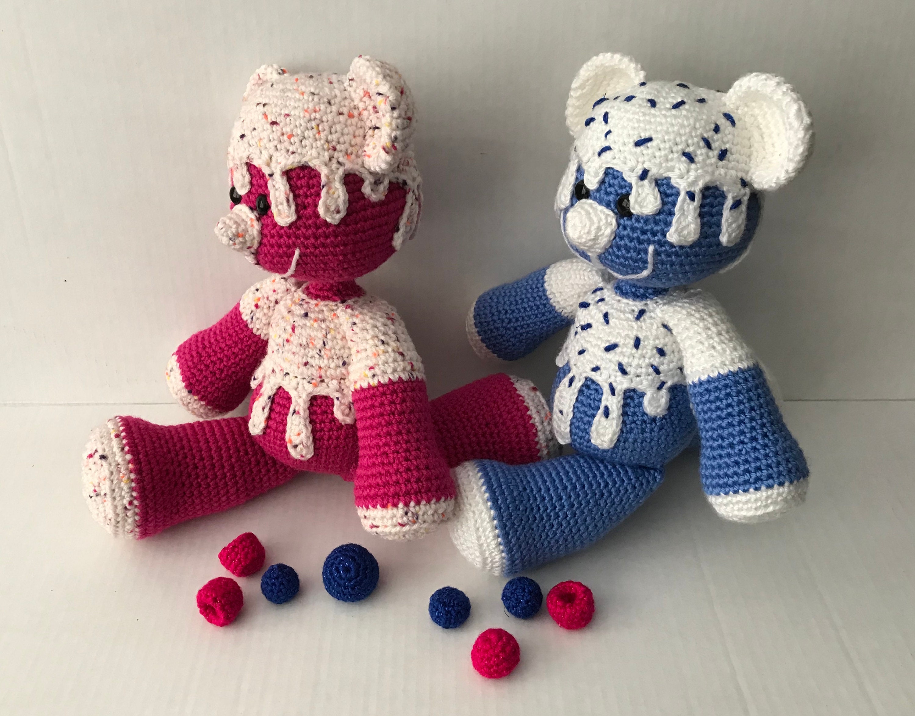 Razz Beary and Blue Beary Crochet Bear Pattern - Etsy