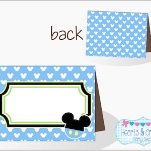 Baby Mickey Mouse Party Table Tents DIY / Food Label / Place Cards ...