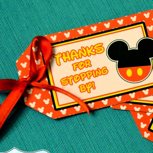 Mickey Mouse Party Favor Tags DIY / Gift Tags / Mickey Mouse - Etsy