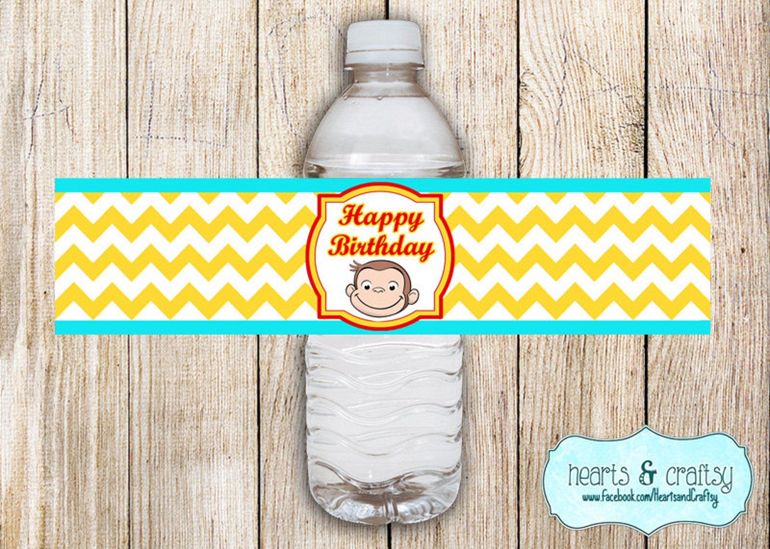 Curious George Party Water Bottle Labels DIY / Drink Wrapper ...