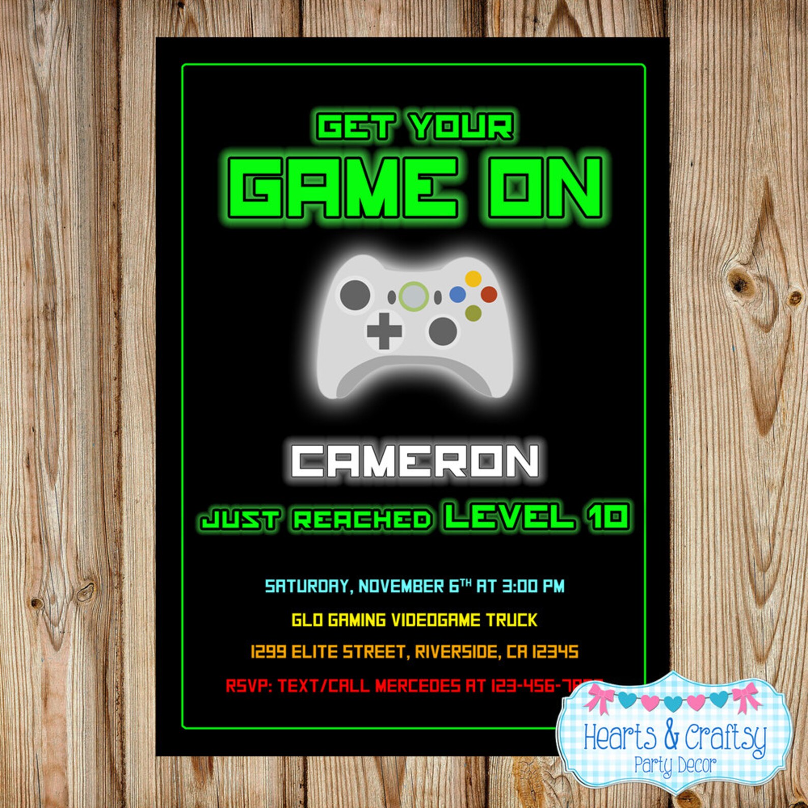 Gaming Invitation / Video Game Invitation / Videogame Birthday / Gaming ...