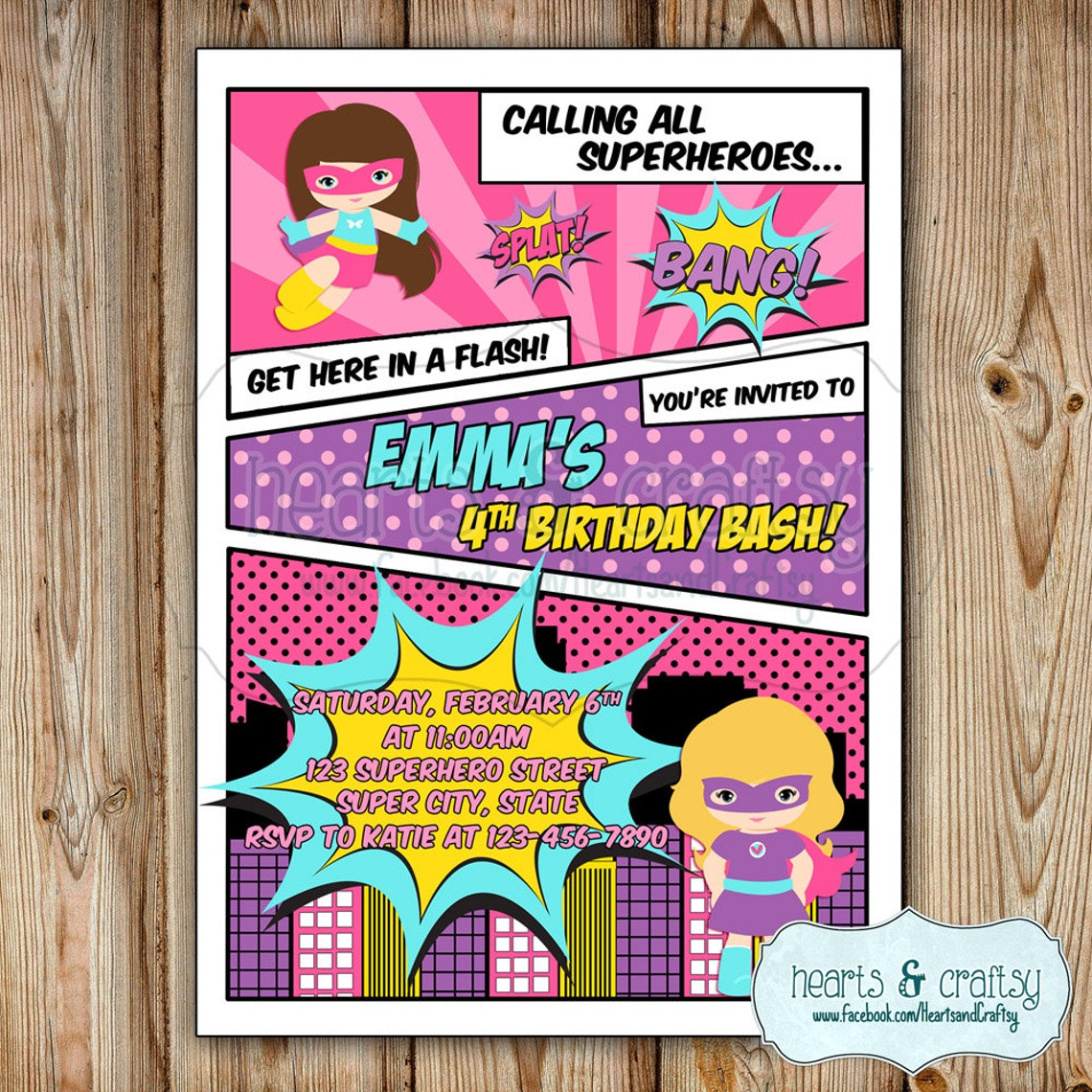 Girl Superhero Birthday Banner DIY / Girl Super Hero Party / - Etsy