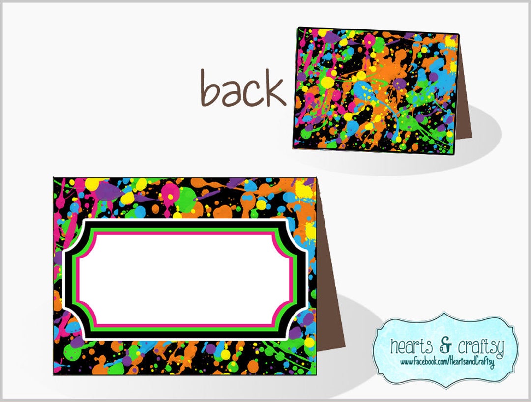 Glow Party Food Label DIY / Neon Party Food Label / Glow Table Tent ...