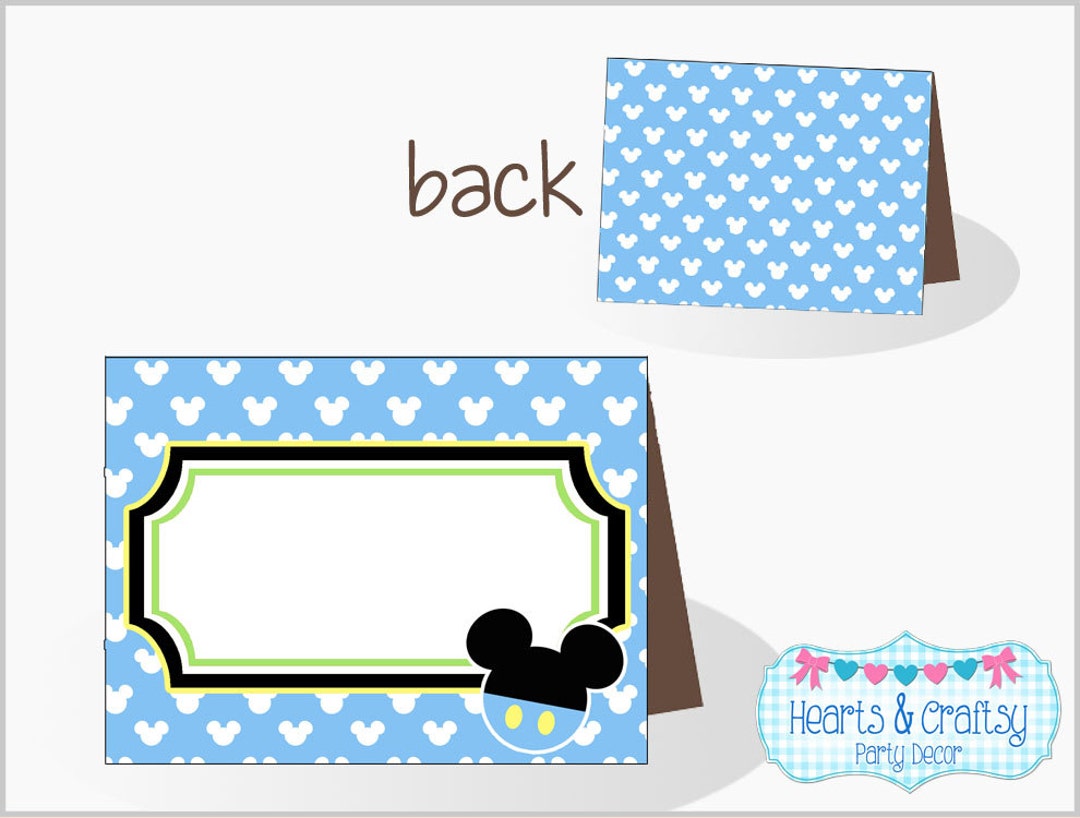 Baby Mickey Mouse Party Table Tents DIY / Food Label / Place Cards ...