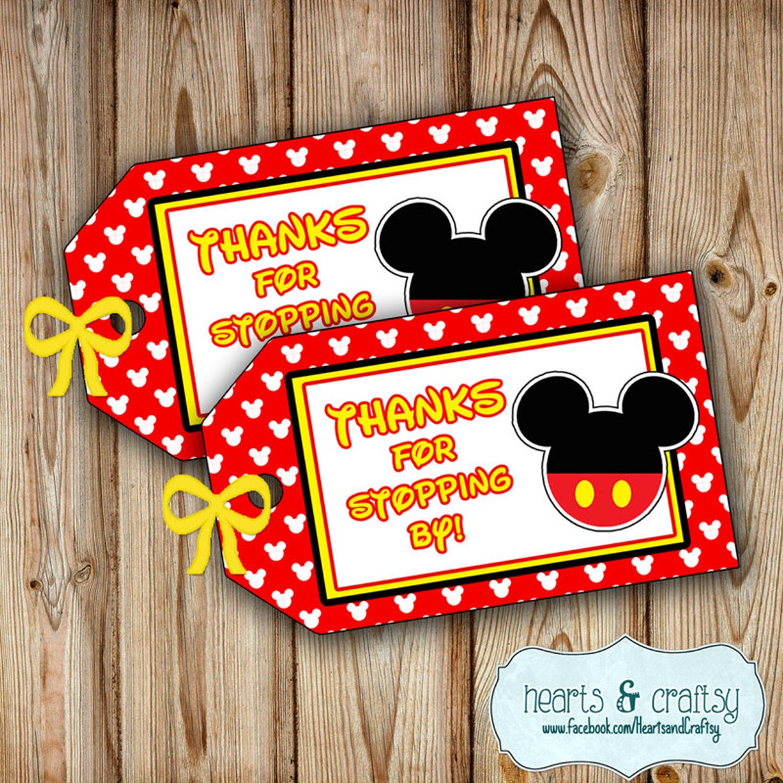 Mickey Mouse Party Favor Tags DIY / Gift Tags / Mickey Mouse | Etsy
