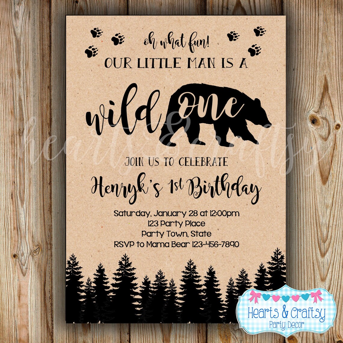 Wild One Party Invitation / Wild One Birthday Invitation / | Etsy