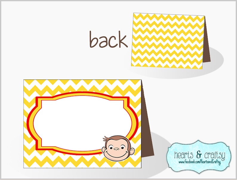 Curious George Party Table Tents DIY / Food Labels / Place - Etsy
