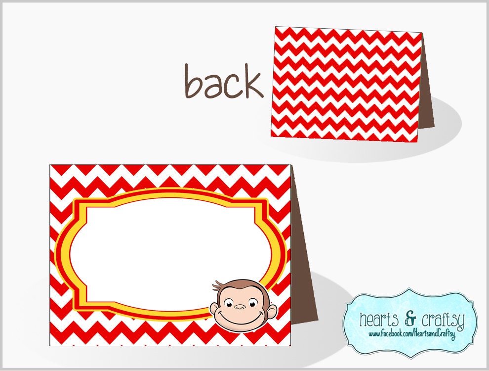 Curious George Party Table Tents DIY / Food Labels / Place - Etsy