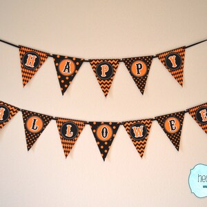 Happy Halloween Banner DIY Black and Orange Printable Banner - INSTANT ...