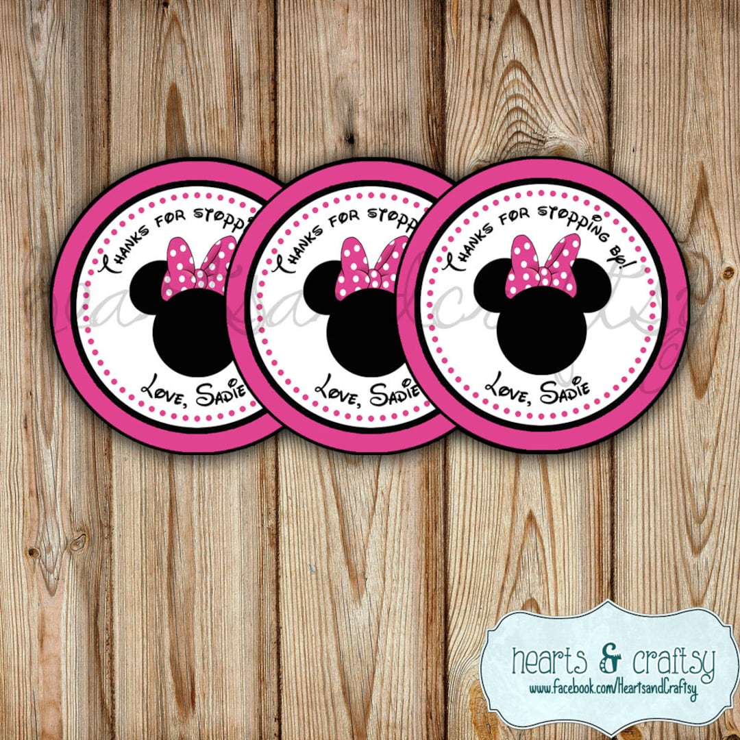 Minnie Mouse Party Favor Tags DIY / Thank You Tags / Stickers / Labels ...