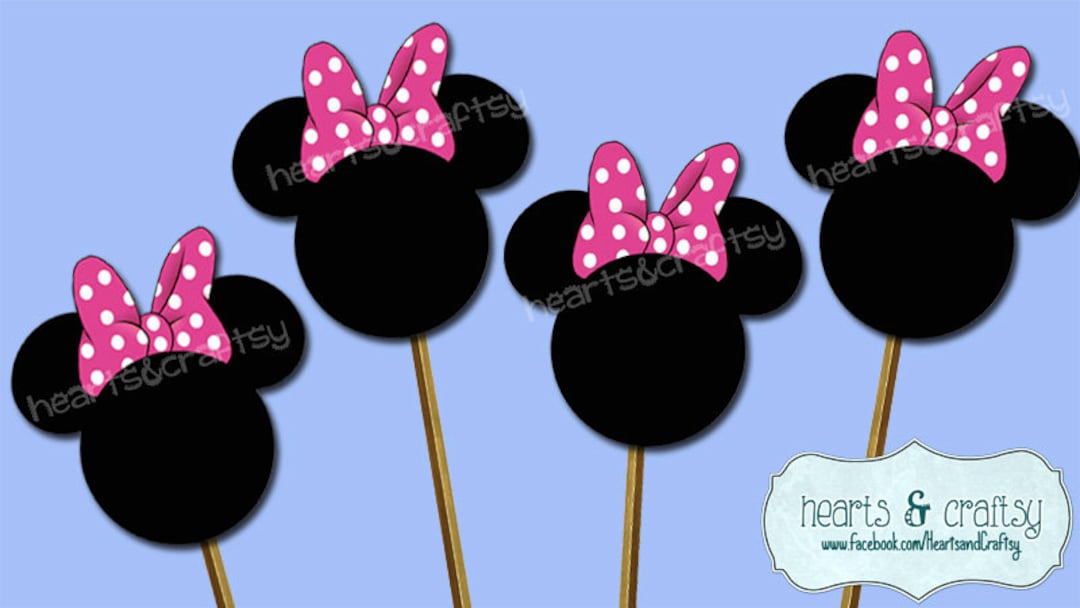 Minnie Mouse Party Cupcake Toppers DIY / Centerpiece / First Birthday ...