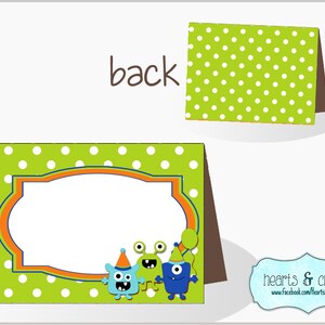 Monster Birthday / Monster Bash Party Table Tents DIY / Food Labels ...